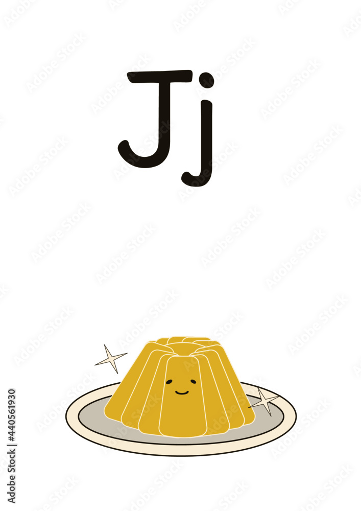 J of jelly English alphabet spelling, Kinder,education,poster,card ...