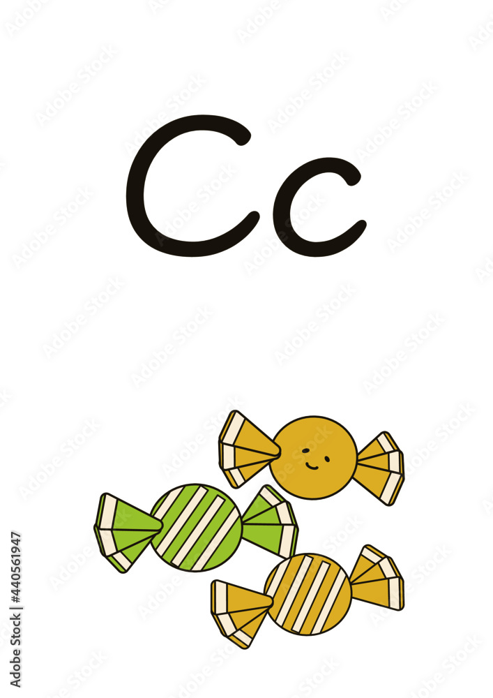 C of candy English alphabet spelling, Kinder,education,poster,card ...