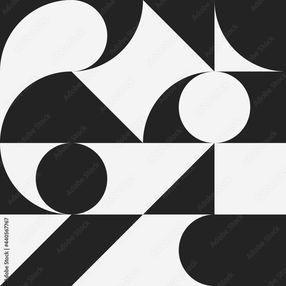 Black and white shapes art. Avant garde decor shapes. Geometric shapes ...
