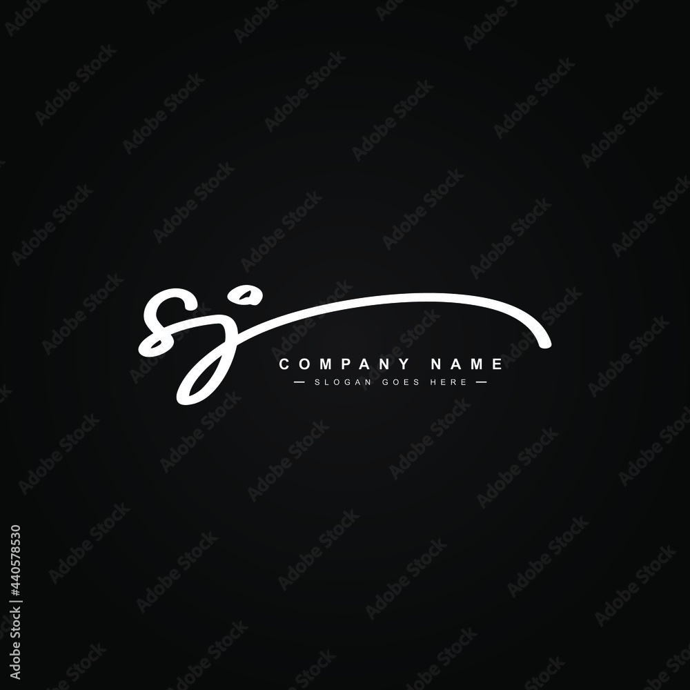 Initial Letter SJ Logo - Hand Drawn Signature Logo Stock Vector | Adobe ...