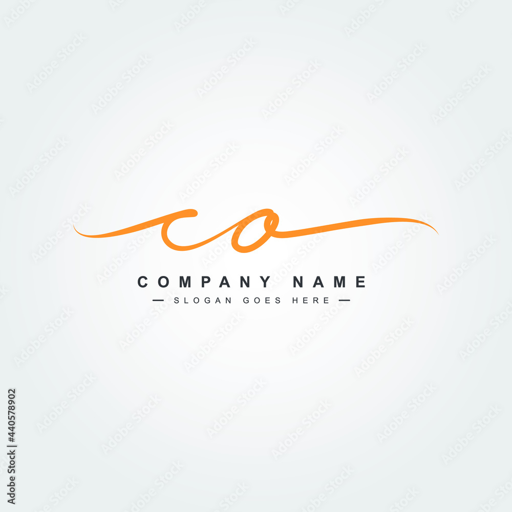 Initial Letter CO logo - Hand Drawn Signature Logo Stock Vector | Adobe ...