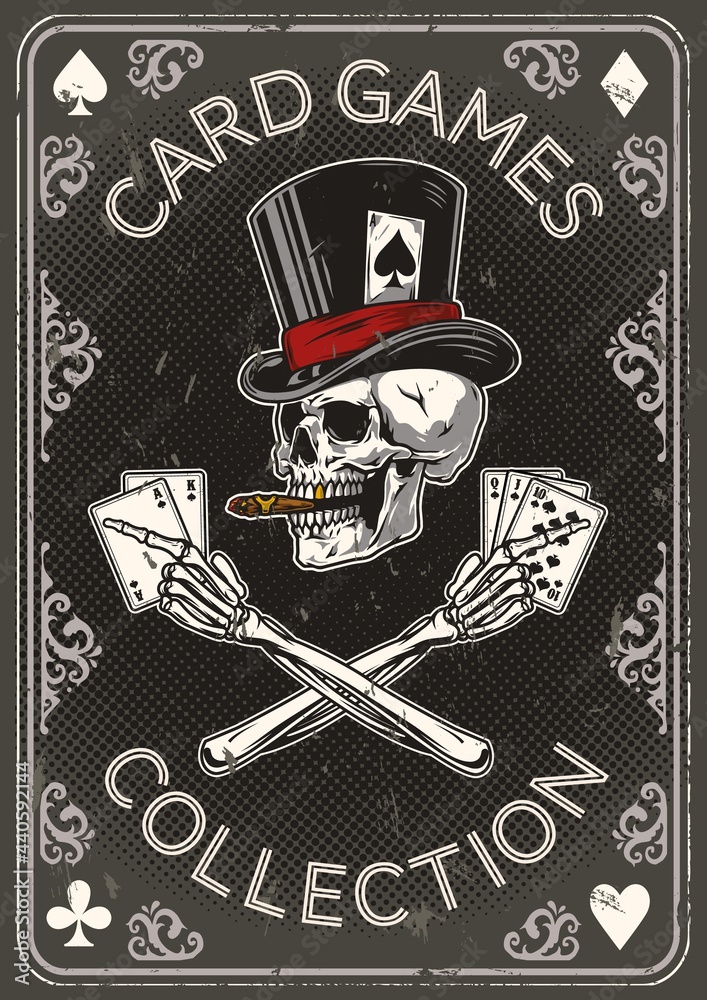 Back of playing card vintage poster Stock Vector | Adobe Stock