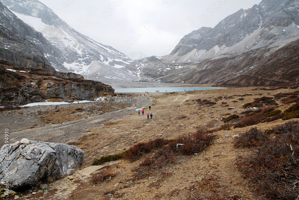Landscape Milk Lake yading landscape at Yading national reserve.It is ...