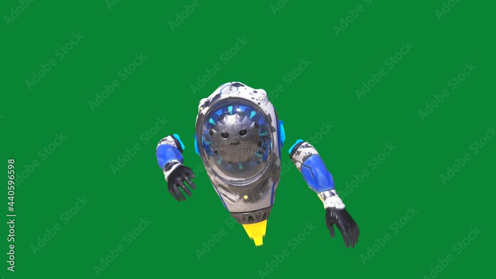 Flying Robot Green Screen Dances 3D Rendering Animation 4K Stock Video ...