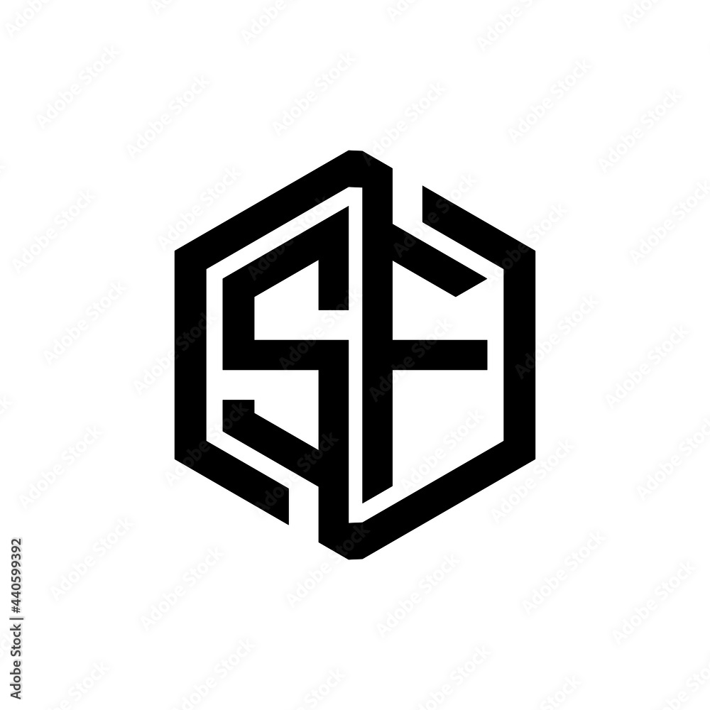 SF letter logo design with white background in illustrator, vector logo ...