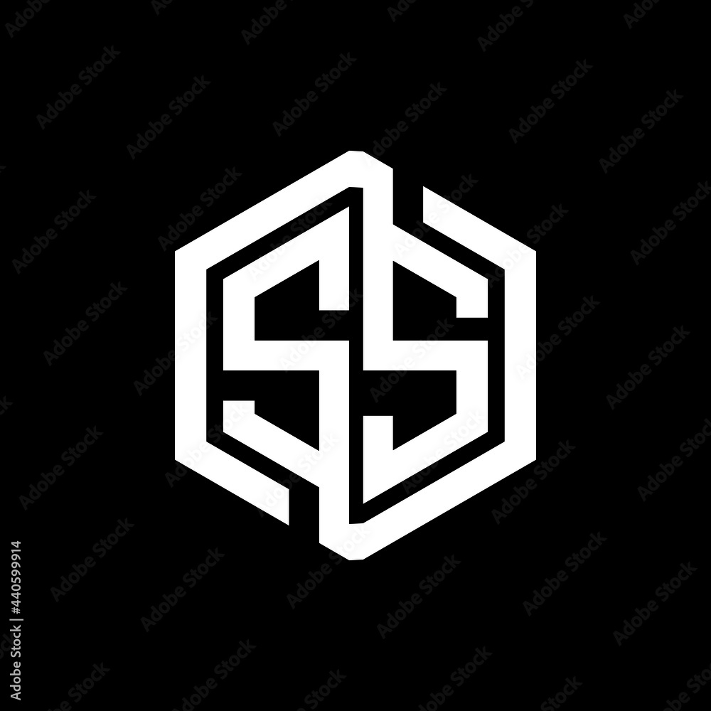 SS letter logo design with black background in illustrator, vector logo ...