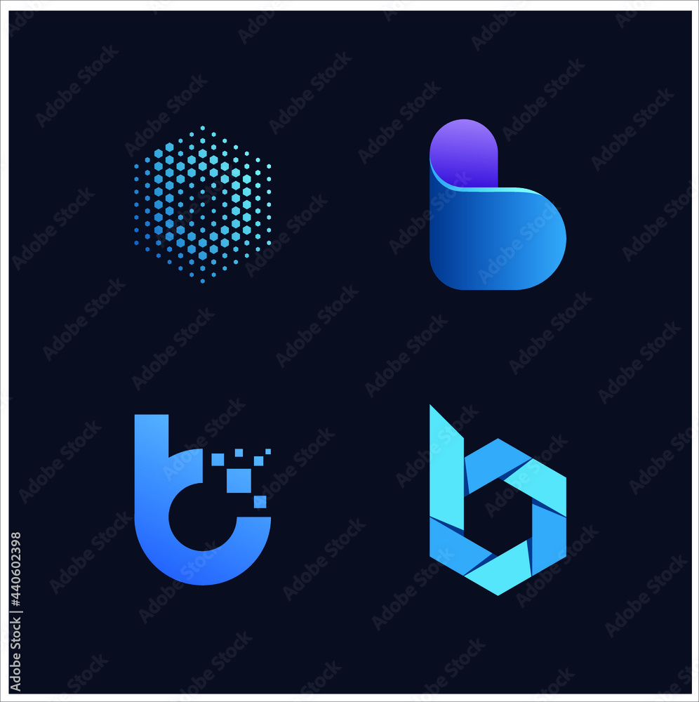 Set of letter B logo graphic design. icons for modern business ...