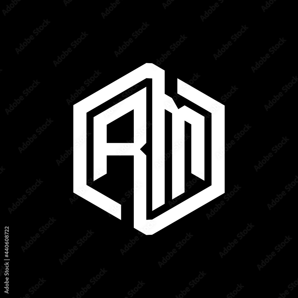 RM letter logo design with black background in illustrator, vector logo ...