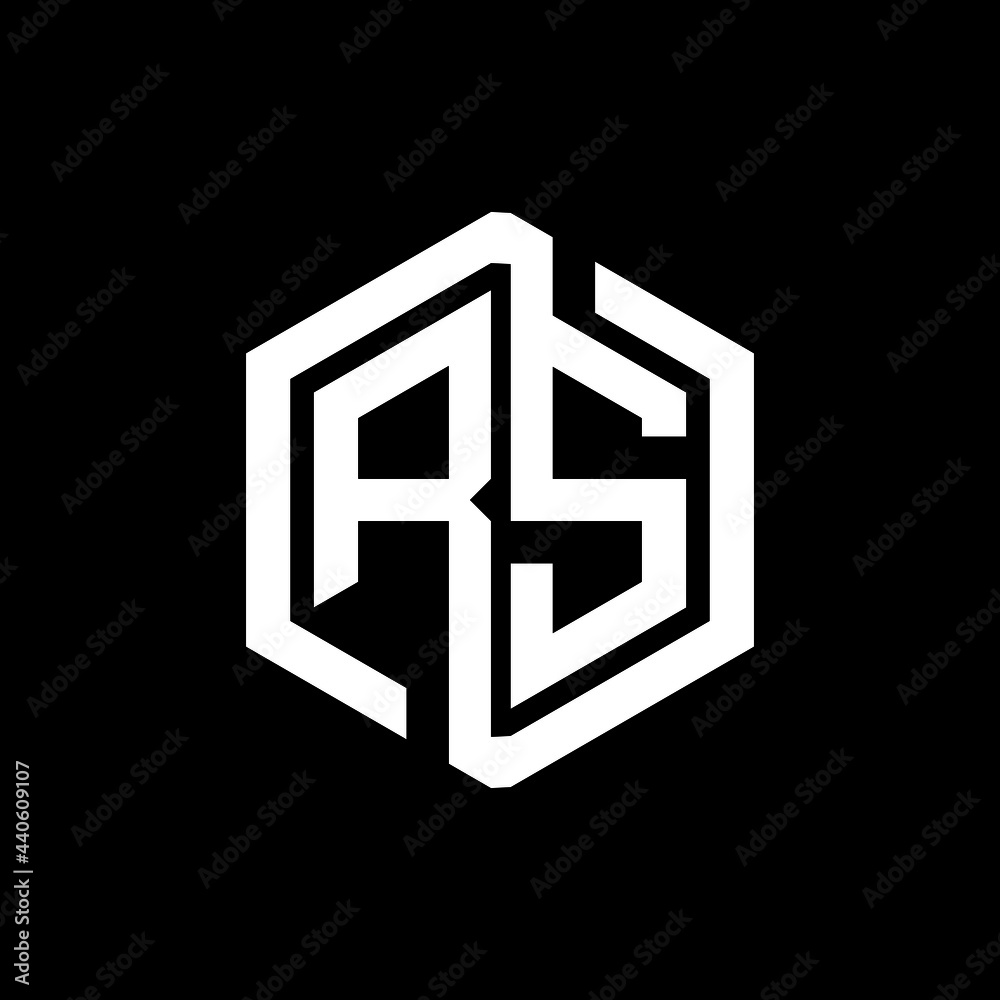 RS letter logo design with black background in illustrator, vector logo ...