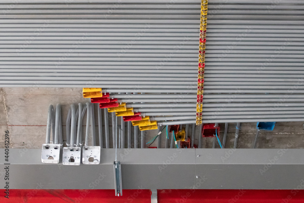 Typical installtion for electrical conduit in construction building ...