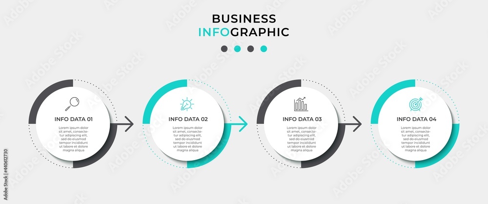 Vector Infographic design business template with icons and 4 options or ...