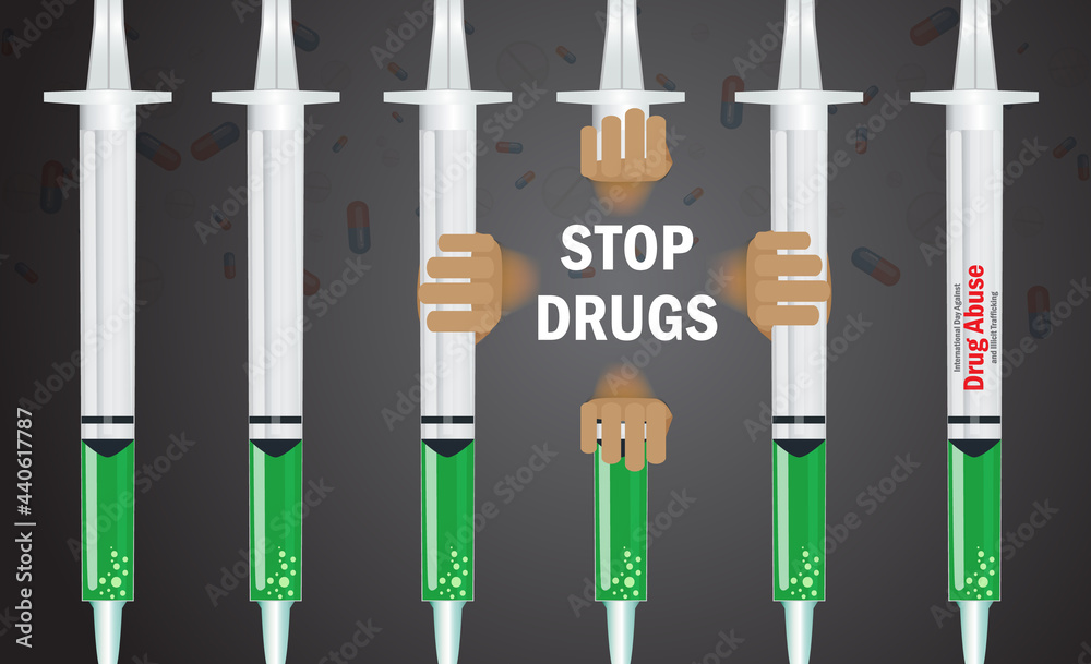 International day against drug abuse and illicit trafficking banner ...