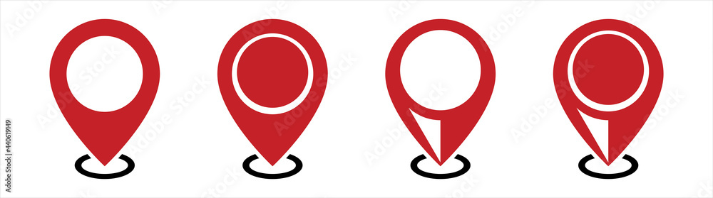 Location Icon Simple Map Pin Map Marker Pointer Icon Set Modern Map