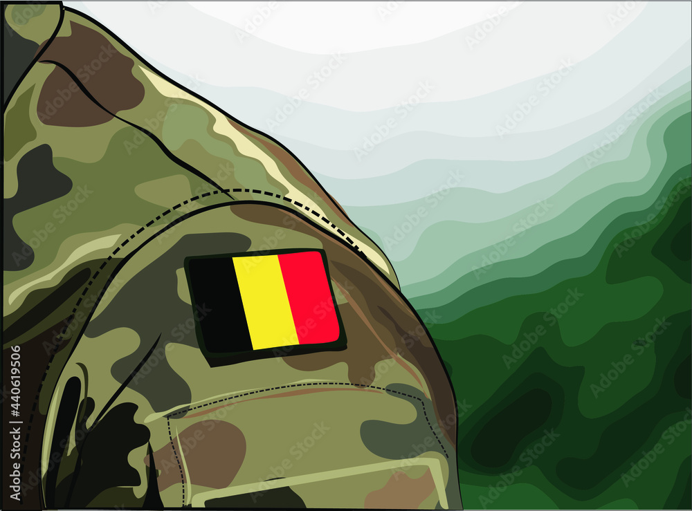 Flag of Belgium on soldier arm. Belgian Armed Forces Stock Vector ...
