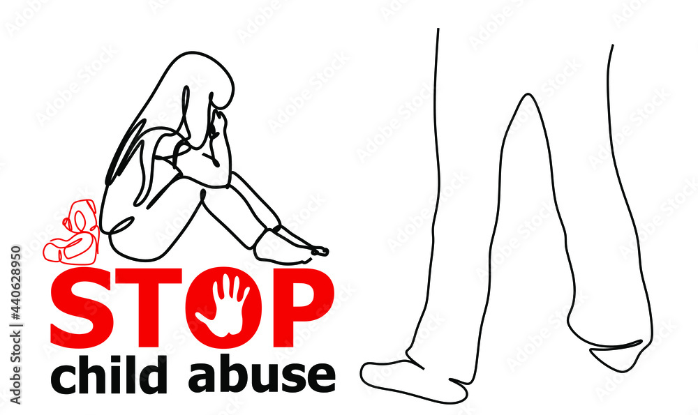 Domestic violence against a child. an inscription in English about ...