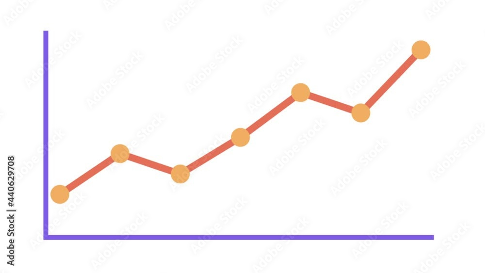 Vidéo Stock Line graph chart infographic flat design for presentations ...