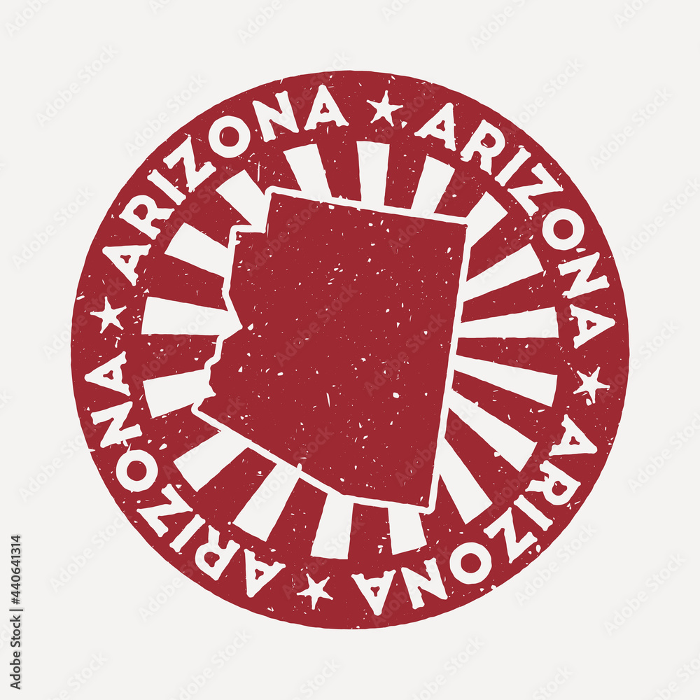 Arizona stamp. Travel red rubber stamp with the map of us state, vector ...