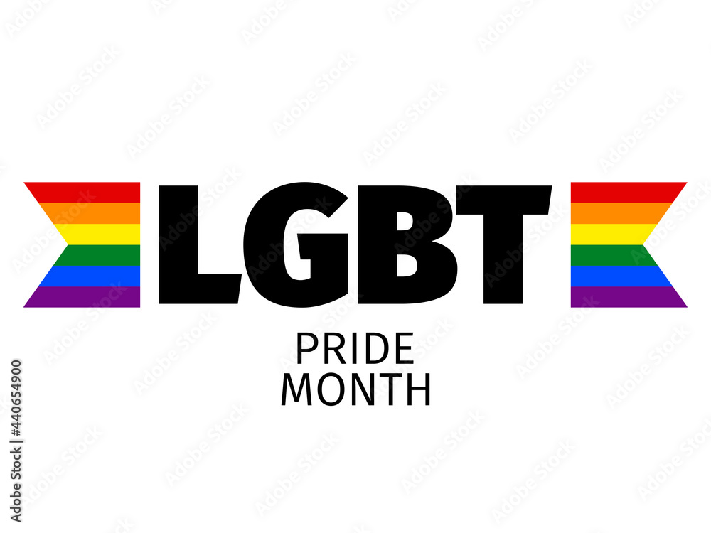 Pride month text with rainbow flags. LGBT Pride June. Tolerance and ...