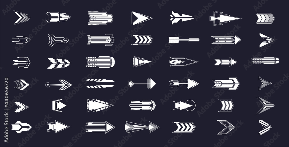 Set of futuristic arrows. Futuristic interface hud design elements ...