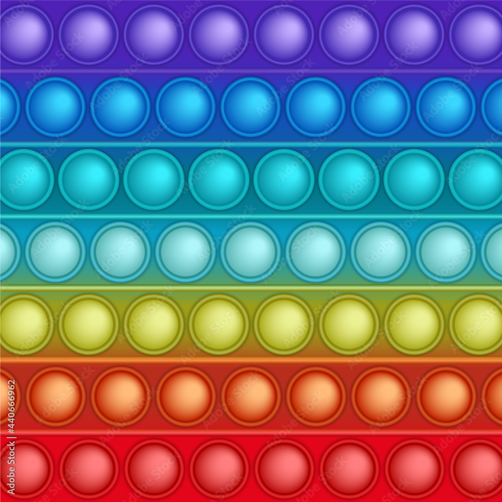 Vector rainbow trendy pop it fidget toy background Stock Vector | Adobe ...