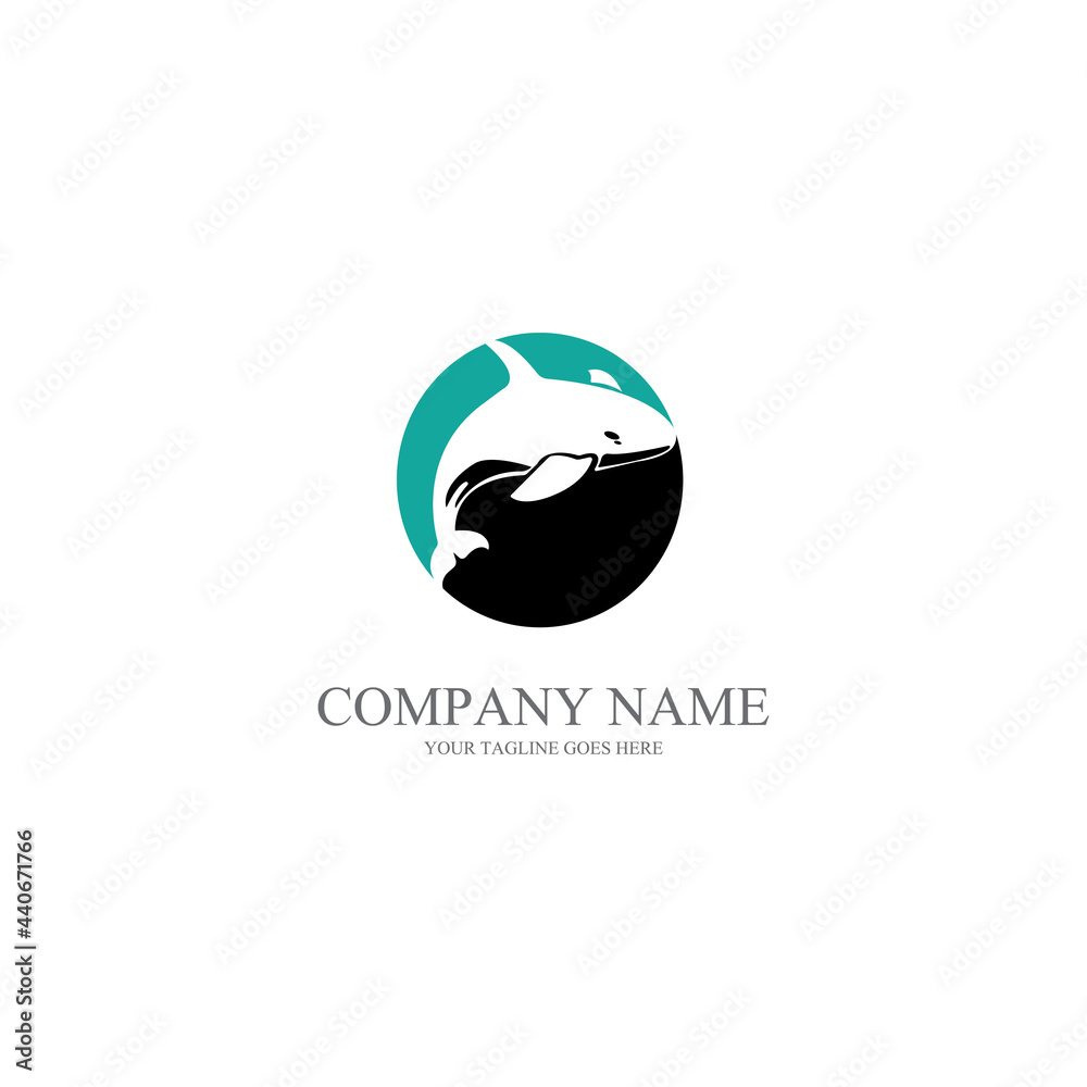 water animal dolphin logo vector symbol in the ocean Stock Vector ...