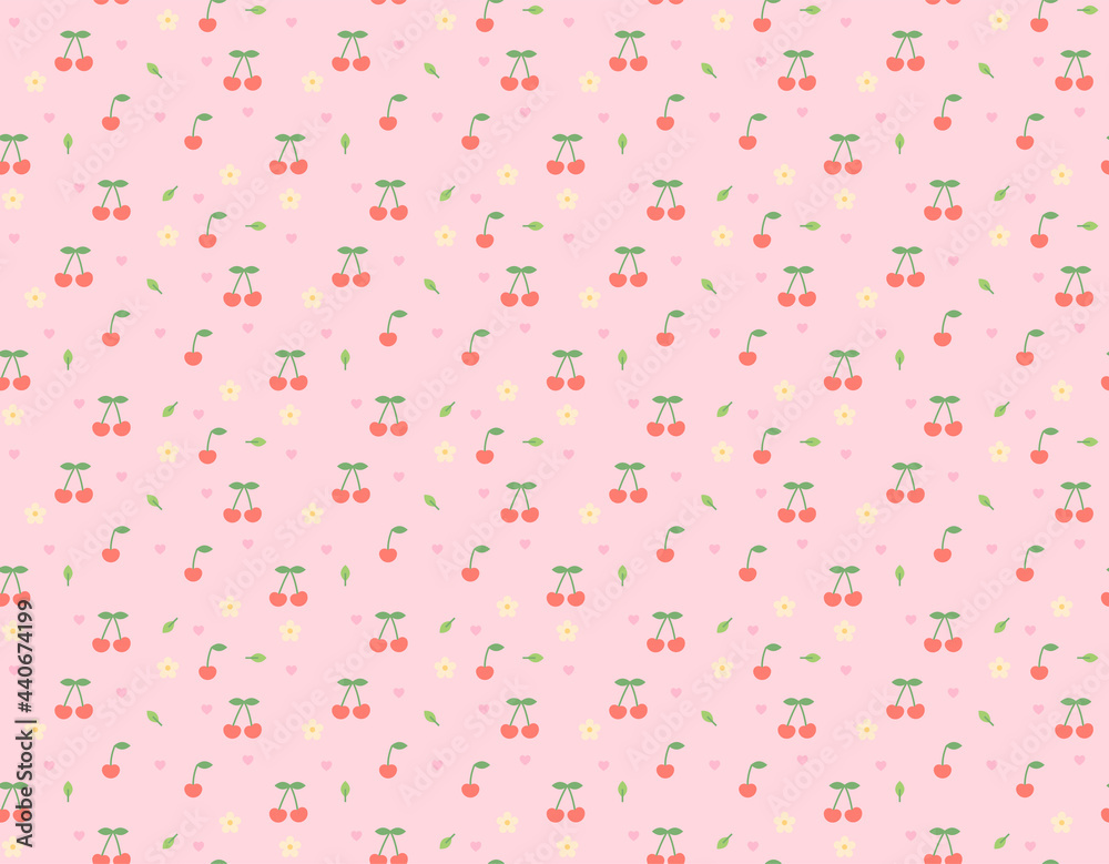 Small and simple cute cherry pattern seamless textile design template ...
