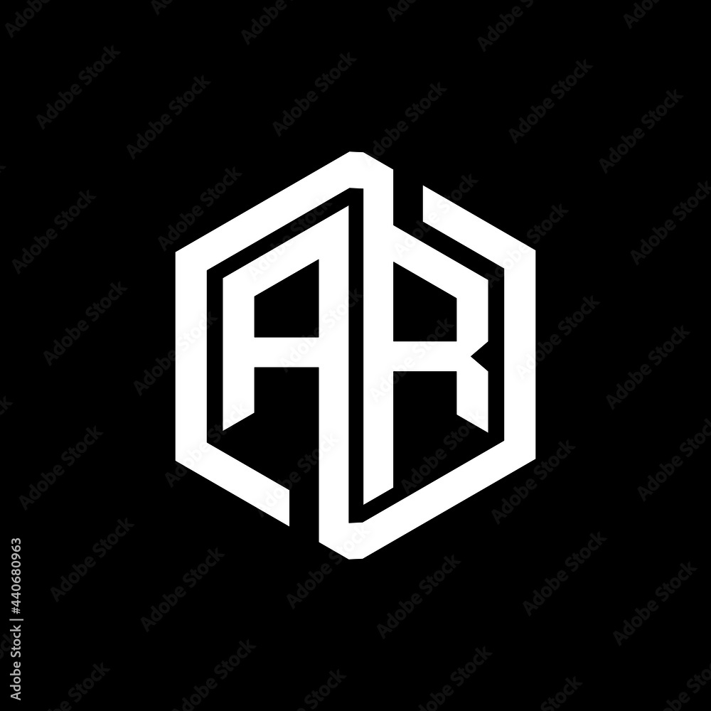 AR letter logo design with black background in illustrator, vector logo ...