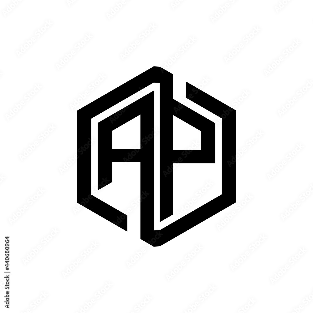AP letter logo design with white background in illustrator, vector logo ...
