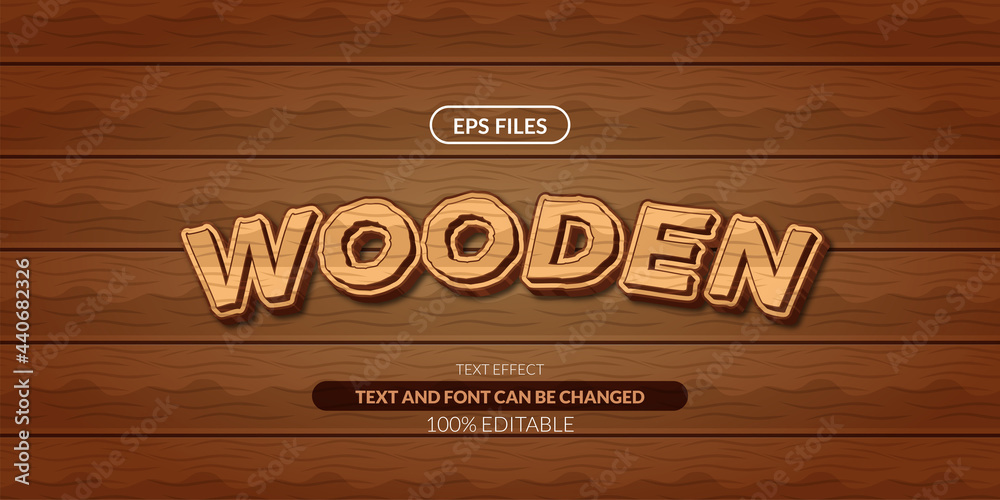 wood texture jungle editable text effect. eps vector file. adventure ...