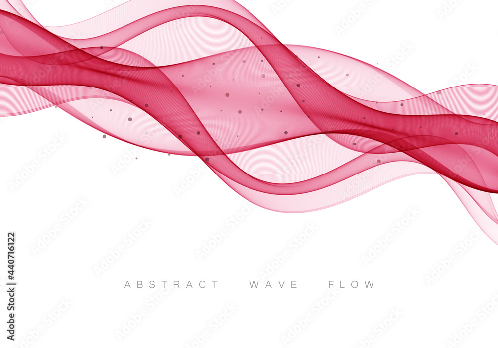 Abstract red waves background Bright red background with curved lines. Vector abstract red ...