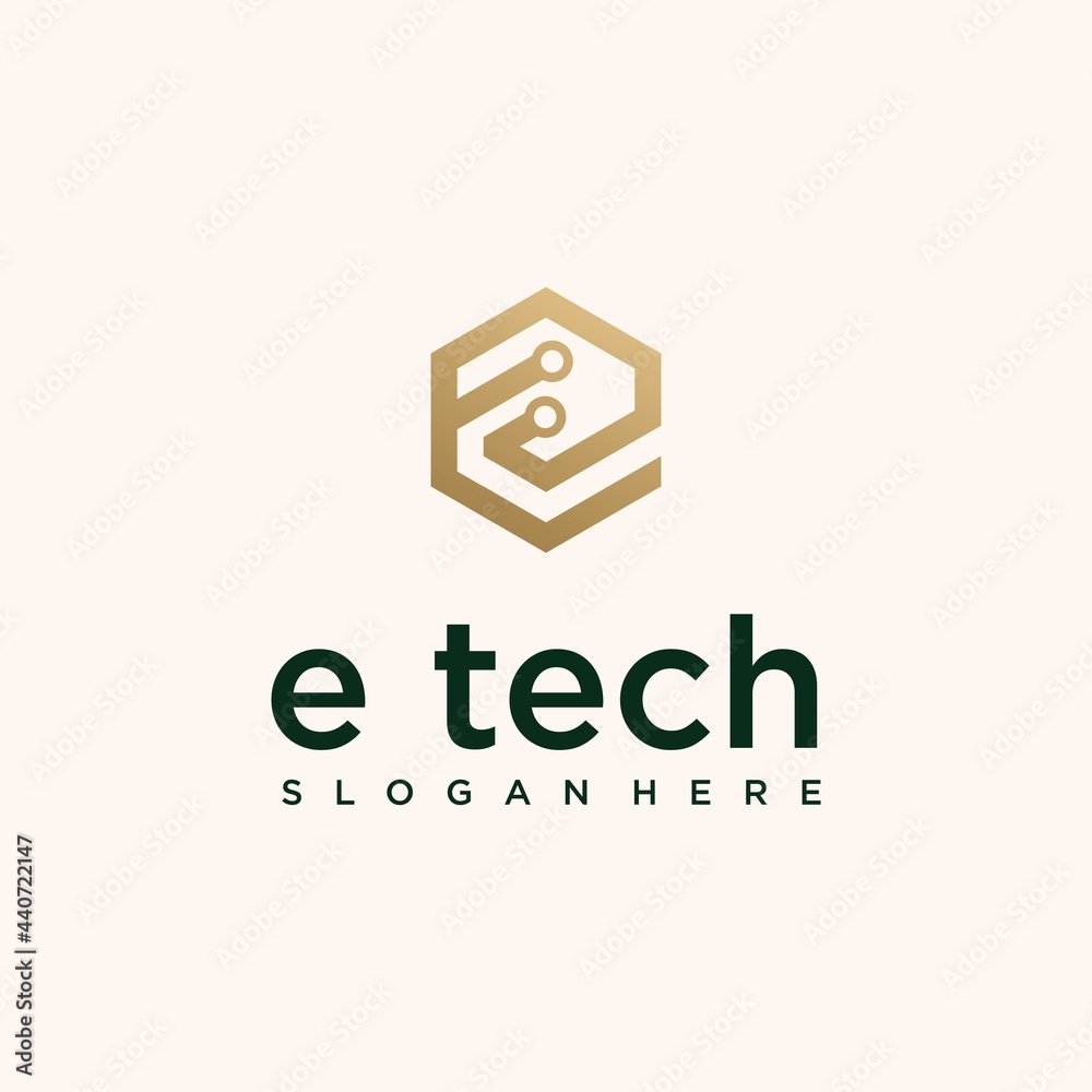Tech letter e logo letter e logo design template technology logo icon ...