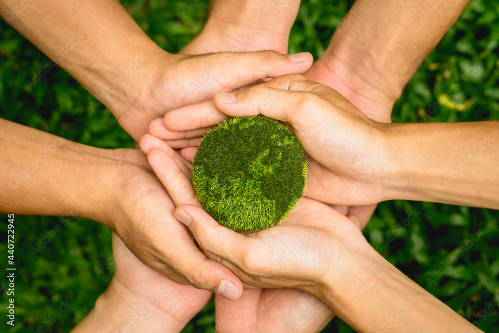 earth in group of poeple hand. save of earth.World environment day and ...