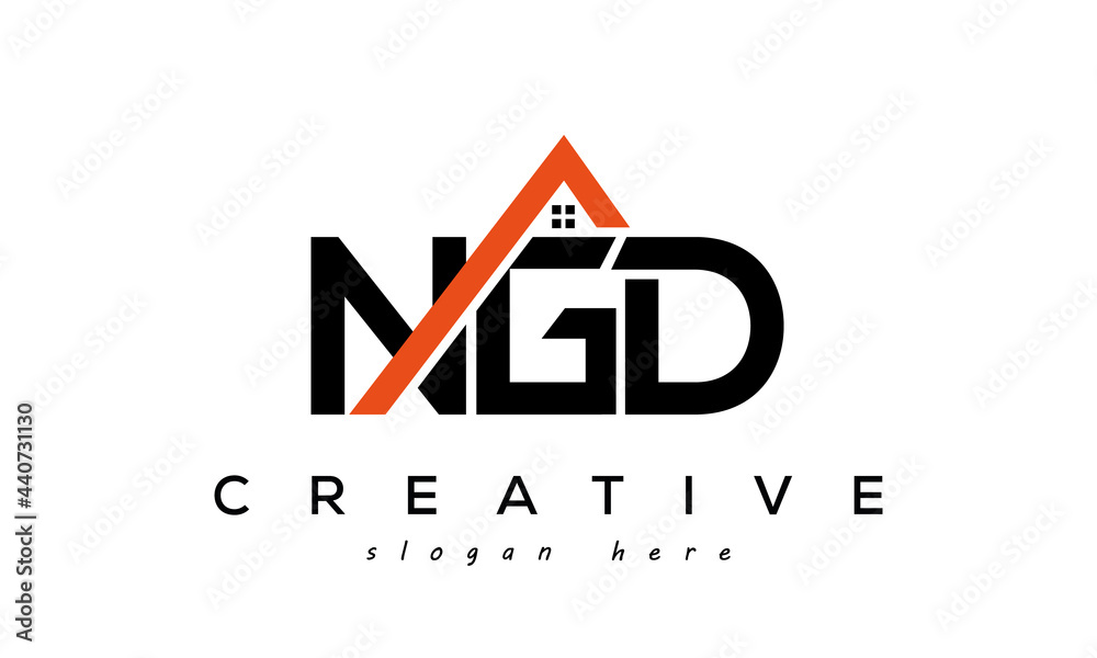 initial NGD letter real estate construction logo vector Stock Vector ...