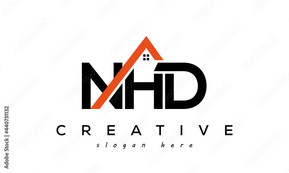initial NHD letter real estate construction logo vector Stock Vector ...
