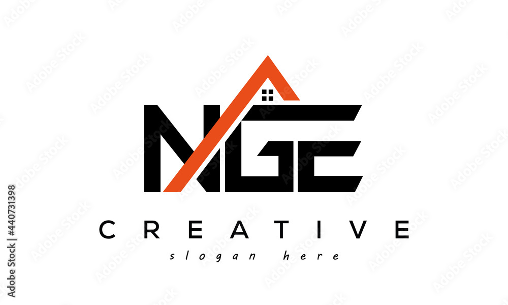 initial NGE letter real estate construction logo vector Stock Vector ...