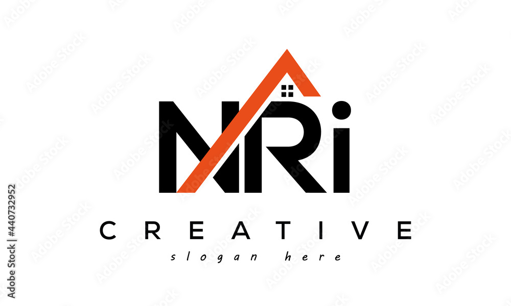 initial NRI letters real estate construction logo vector Stock Vector ...