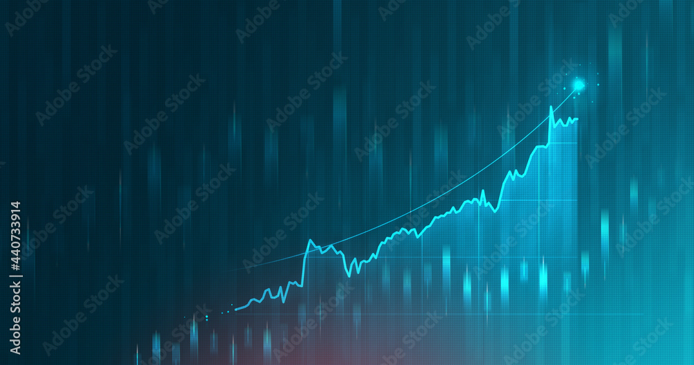 Digital motion of market chart and business futuristic stock graph or ...