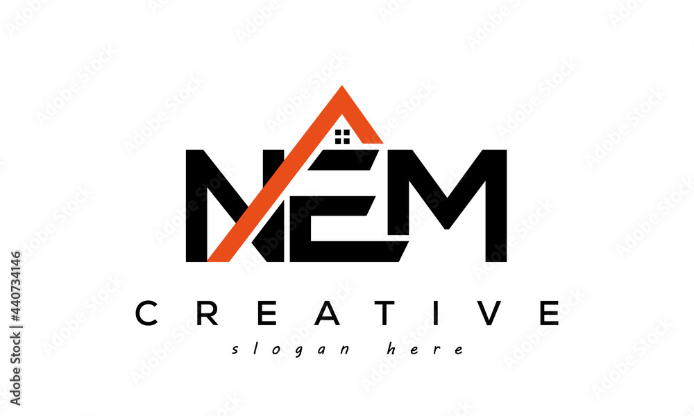 initial NEM letters real estate construction logo vector Stock Vector ...