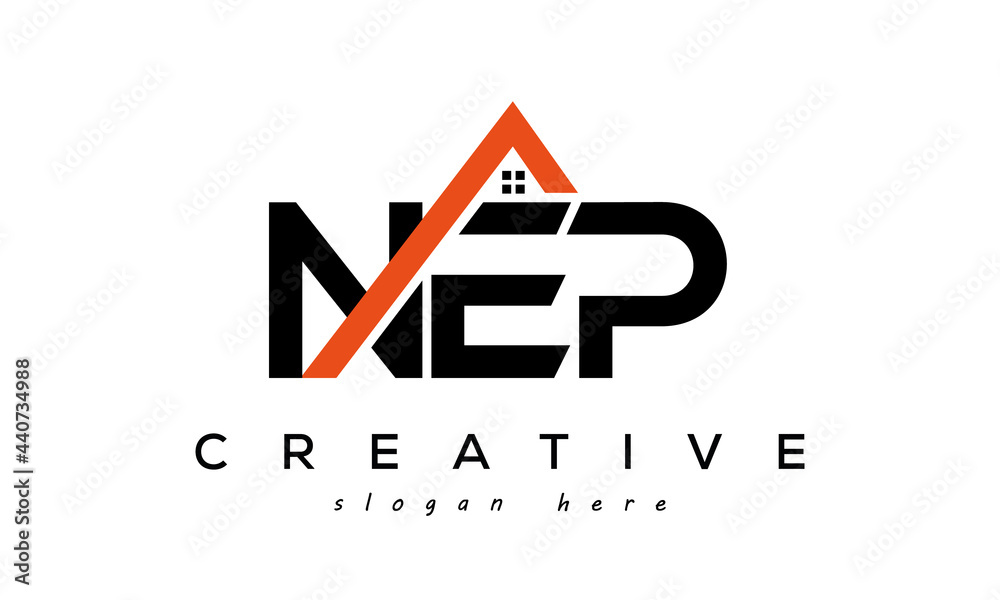 initial NEP letters real estate construction logo vector Stock Vector ...