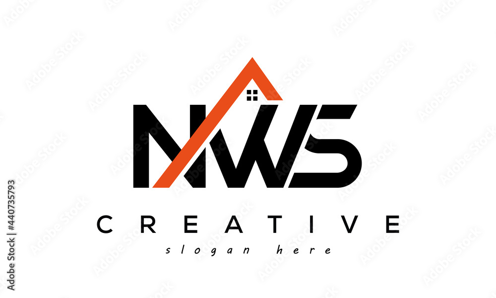initial NWS letters real estate construction logo vector Stock Vector ...