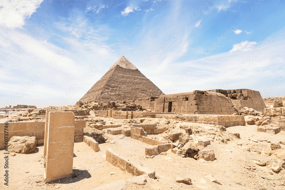 Pyramid of Khafre , Pyramid of Chephren, at Giza with the Egyptian ...