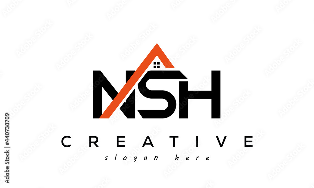 NSH letters real estate construction logo vector Stock Vector | Adobe Stock