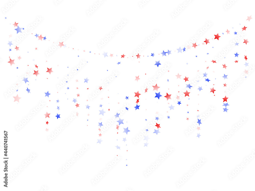 Flying red blue white star sparkles on white vector american patriotic ...