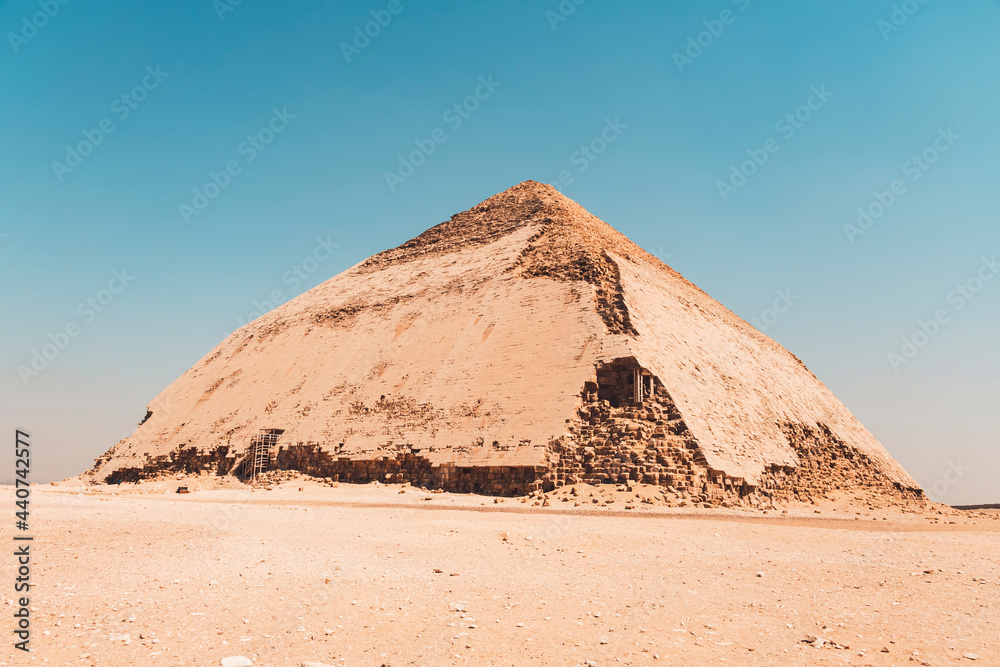 Egypt. Dahshur or Dashur. Bent Pyramid also knew as False, or ...