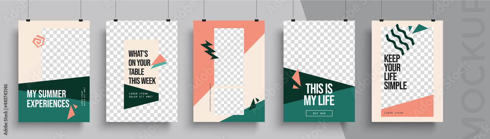 Vetor de Marketplace card template. Set of bright vibrant banners ...