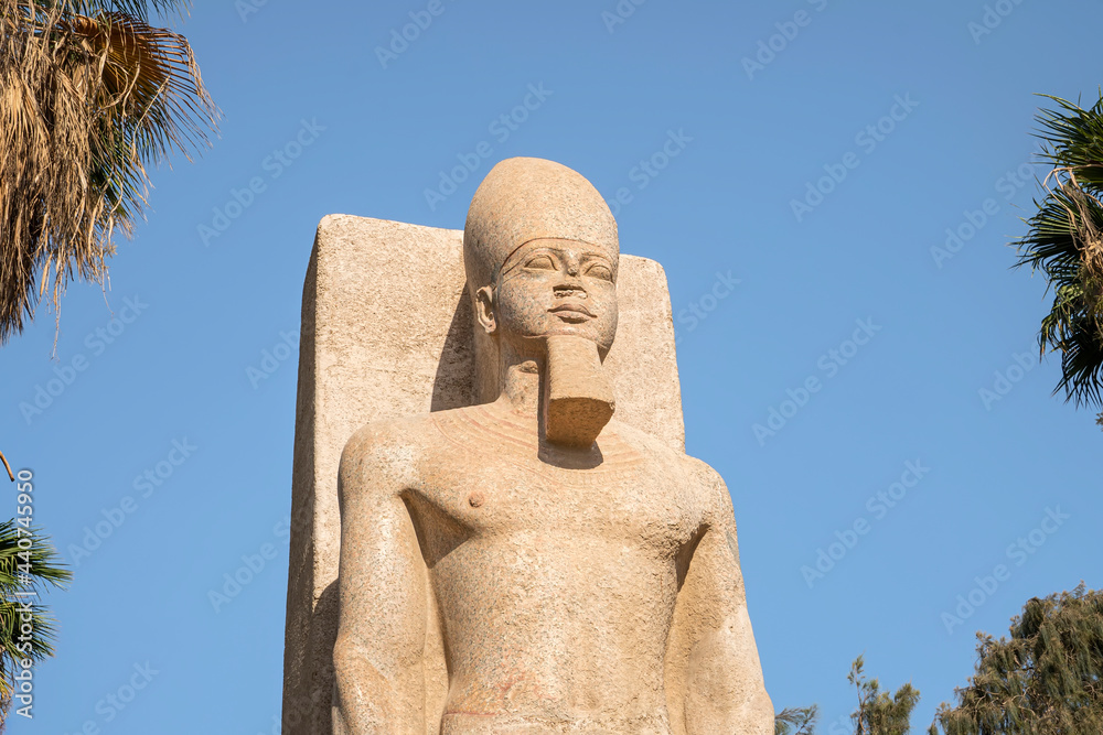 Statue of Pharaoh Ramses II in Memphis, Egypt. monument of the ancient ...