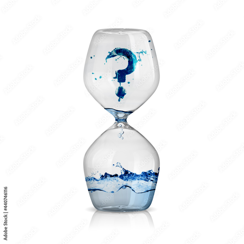 Sand watch. The hourglass is about climate change and water depletion ...