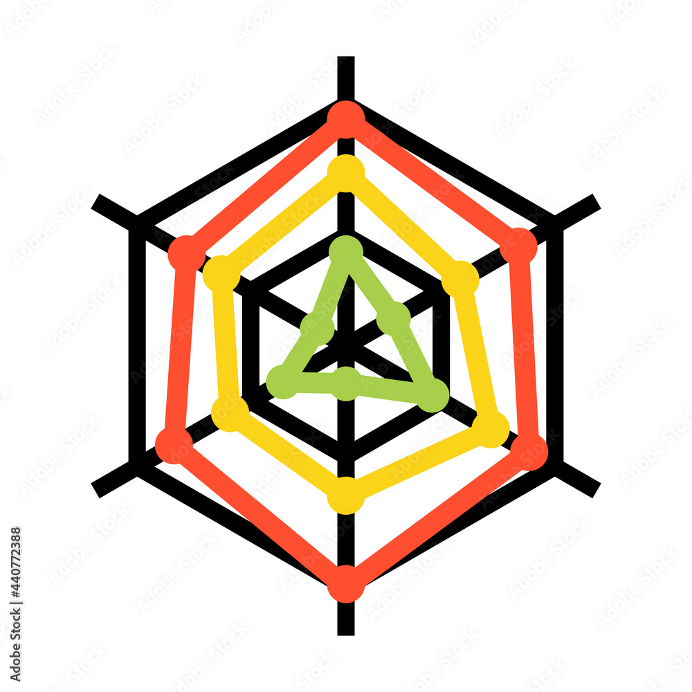 Spider chart icon. Clipart image isolated on white background Stock ...