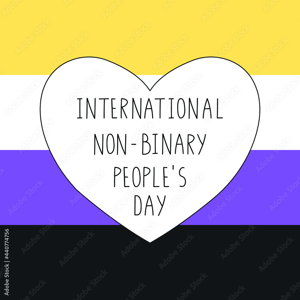 International non-binary people's day concept. Banner, poster, brochure ...