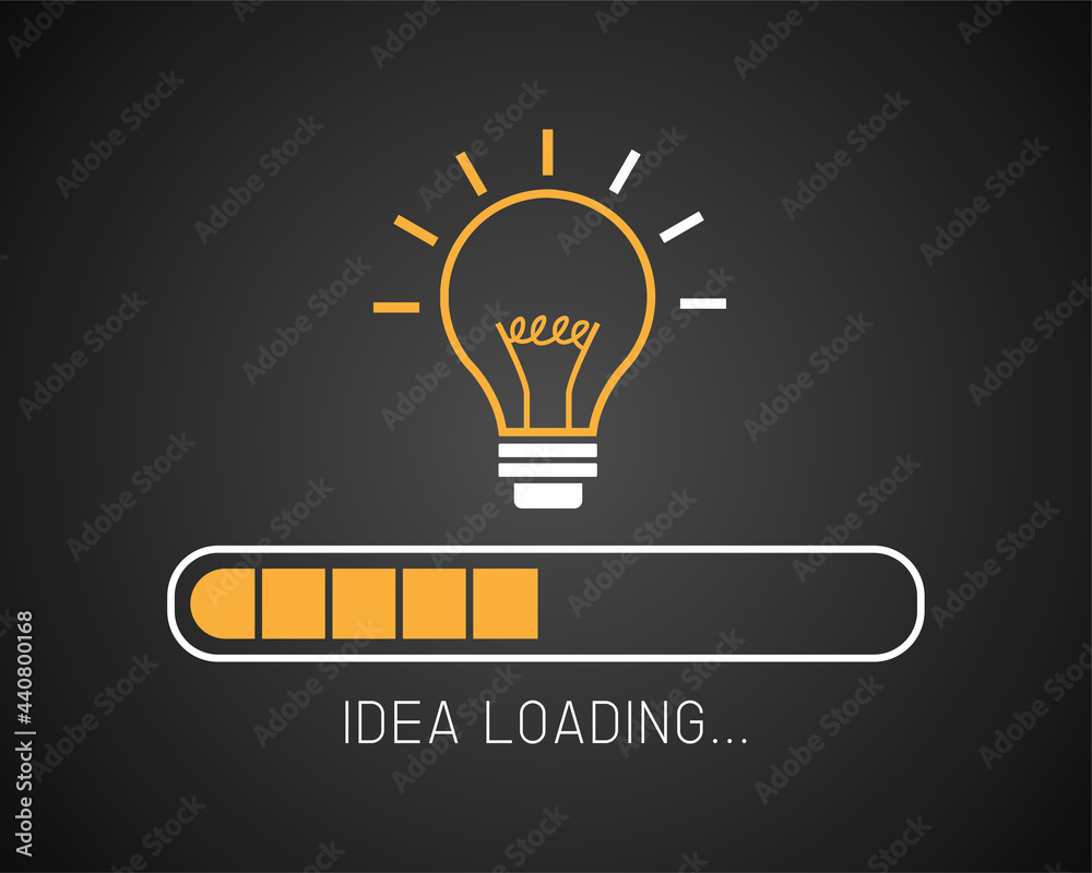 bar loading lightbulb concept. business idea successful. innovation and ...